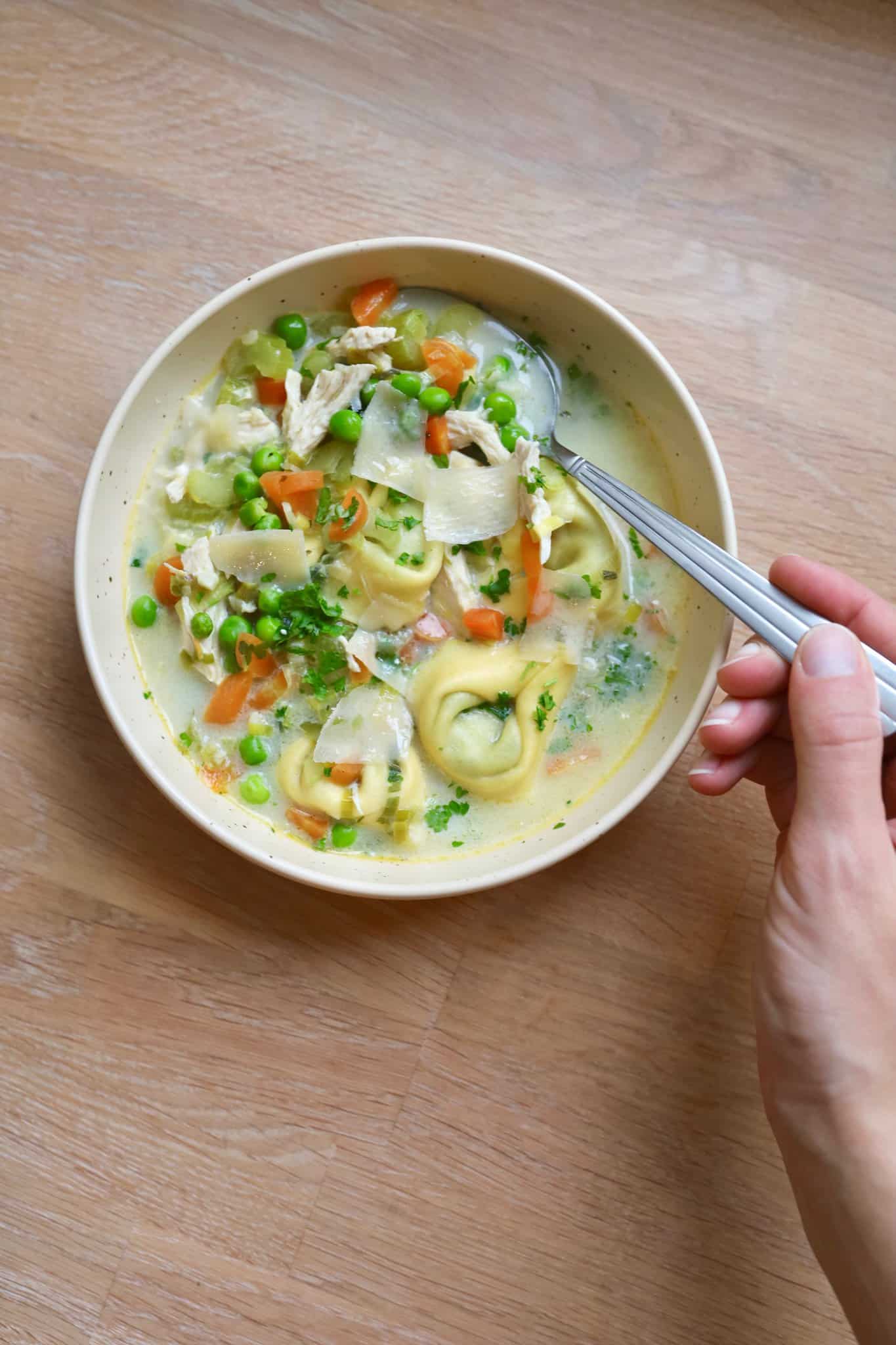 Kyllingesuppe med pasta og grøntsager - Anna-mad.dk