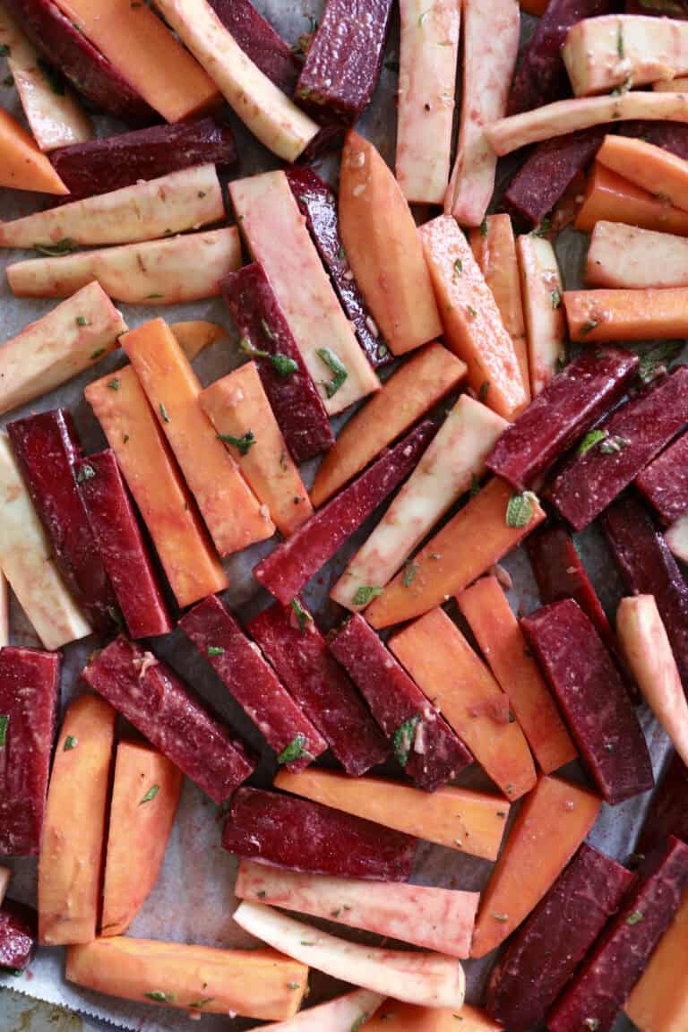 Bagte rodfrugter i ovn - nem opskrift med honning og sennep